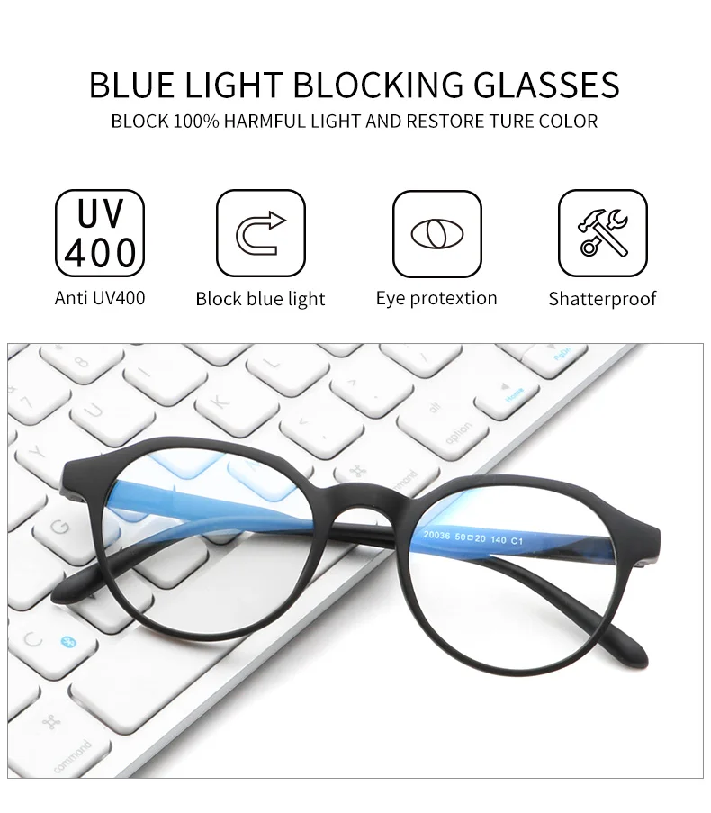 Wholesale Hot Sale New Fashion TR90 Unisex Irregular Anti Blue Light ...