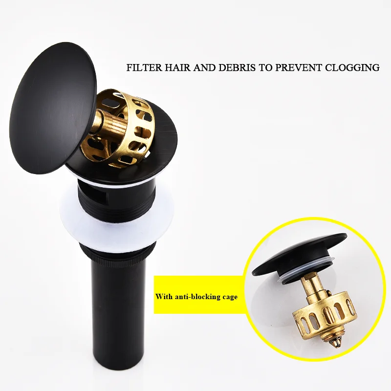 Sink Full Brass Bouncing Basin Drain Push Down Pop up Basin Pop up ...