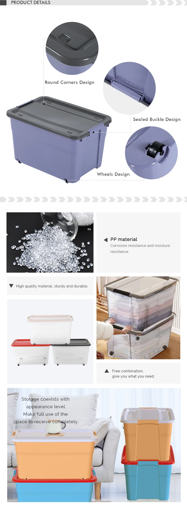 Large Transparent Classic Multipurpose Stackable Plastic Storage Box ...