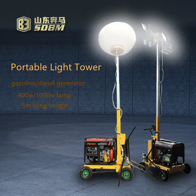 5M Diesel Generator - Mobile Light Towers with Telescopic Mast