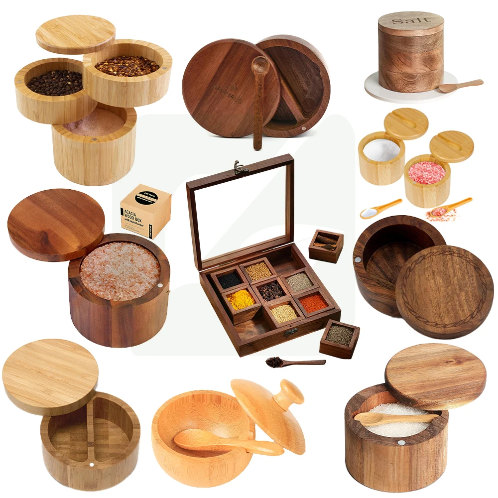 Totally Bamboo Triple Salt Cellar 3 Tier Bamboo Kitchen Salt and Pepper ...