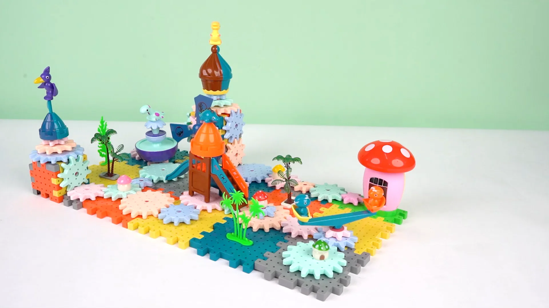 Kids Learning Motorized Spinning Gears Toys 121 Pcs Dinosaur Electric ...