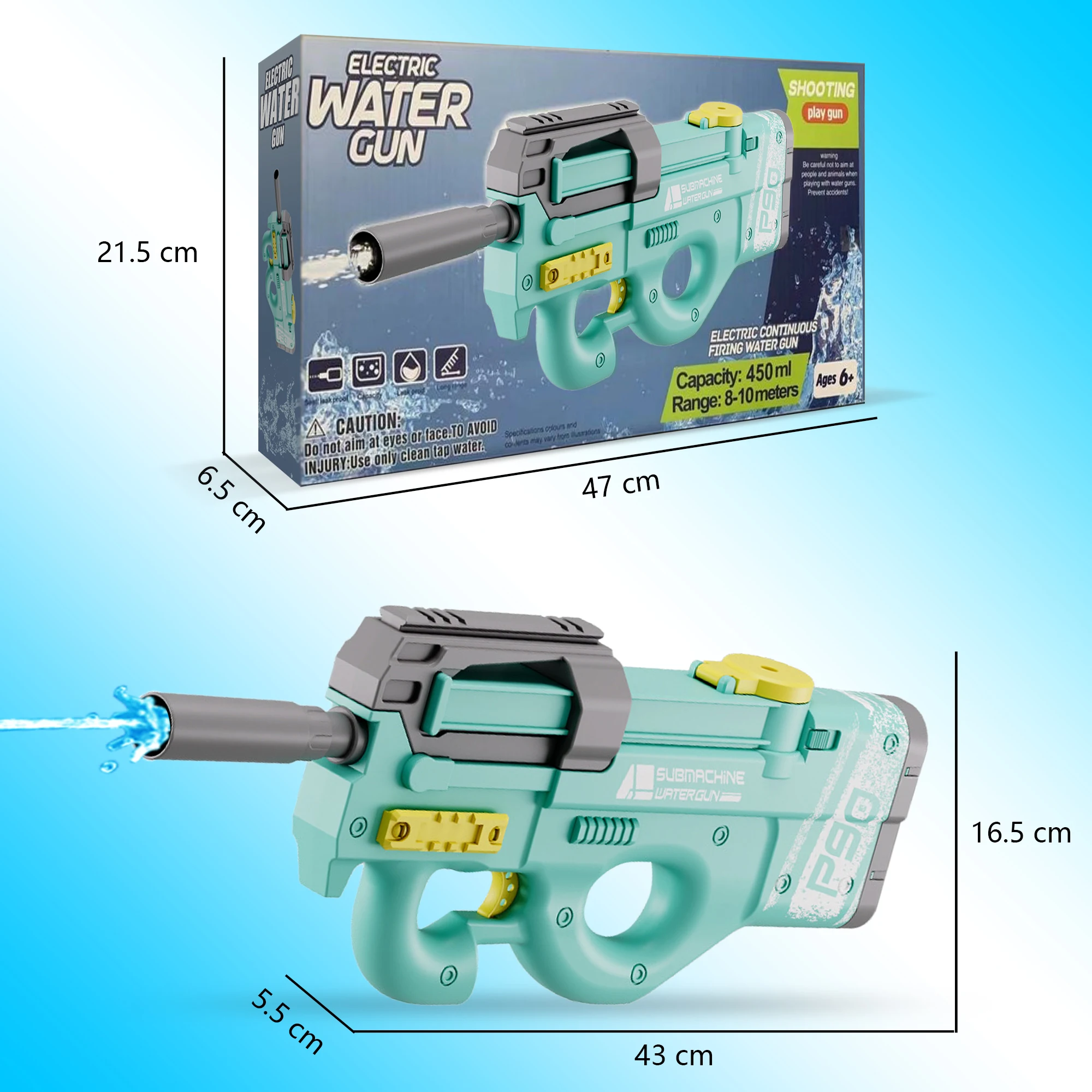 Gatlings Electric Continuous Water Gun Large Capacity Automatic High ...