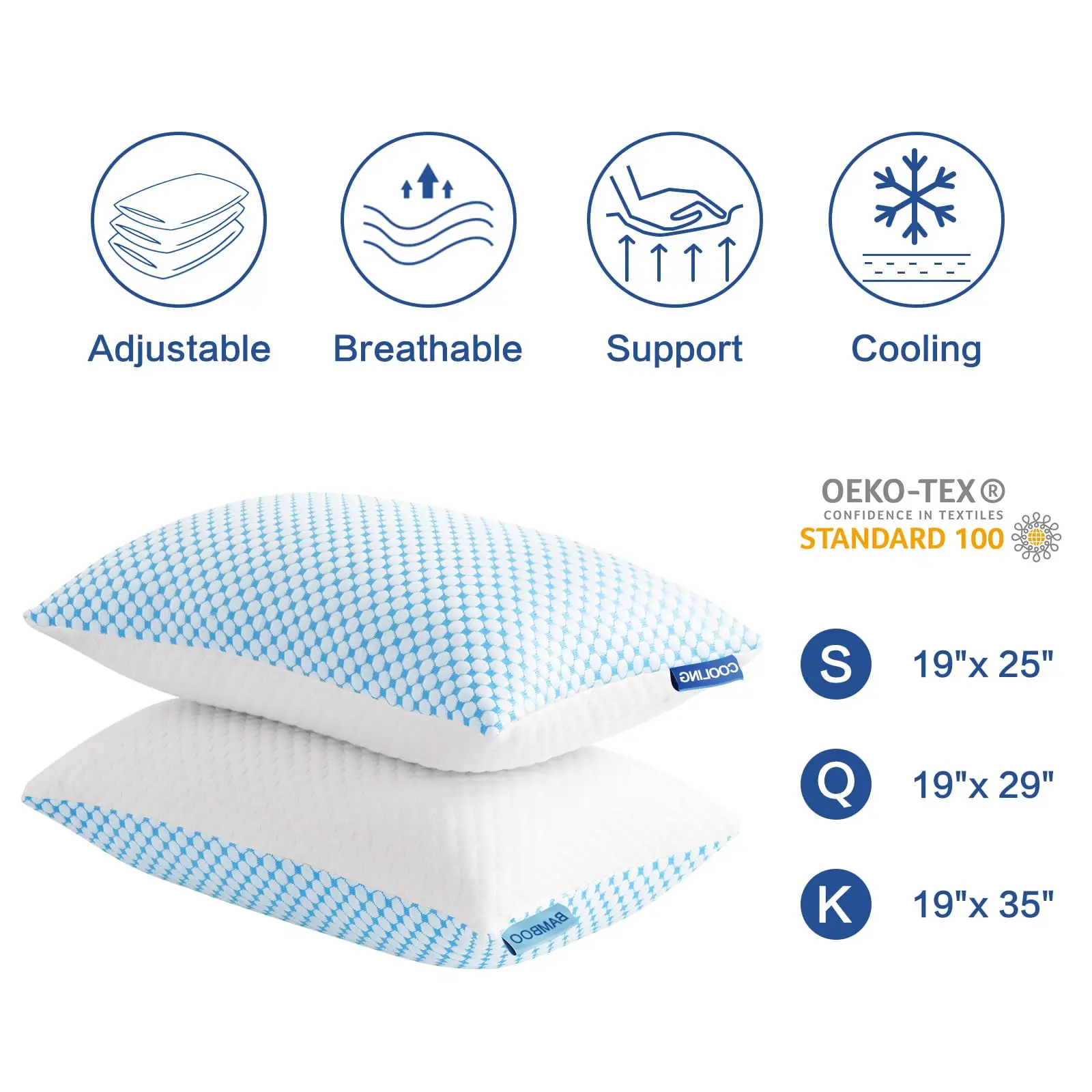 20% Ice Fiber 80% Polyester Cold Cooling Pillow - Customizable