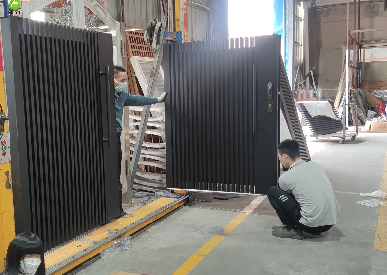 Driveway Swing Gates Factory Main Gate Design Powder Coated Double ...