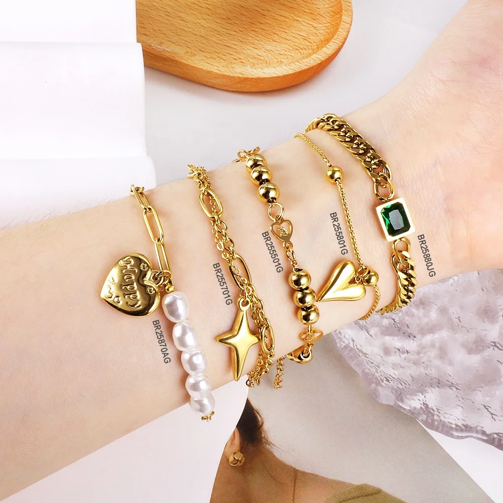 Personality 18k Gold Pvd Stainless Steel Gold Plated Waterproof Tarnish ...