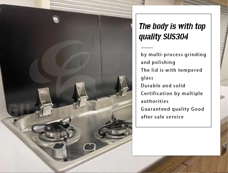 RV CARAVAN KITCHEN GAS COOKER - Two Burner Stainless Steel