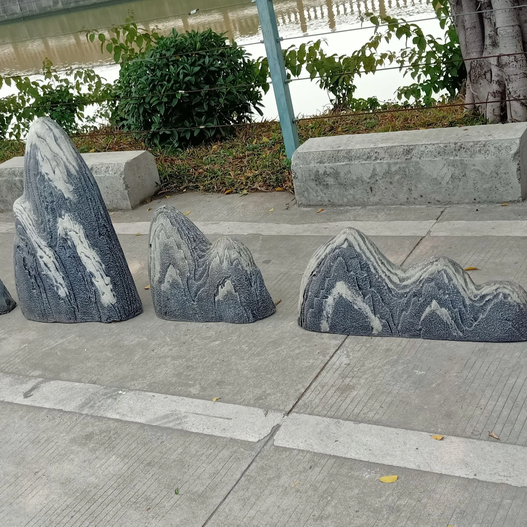 Fiberglass Waterfall Rock Fountain Artificial Lifelike Stone - Buy ...