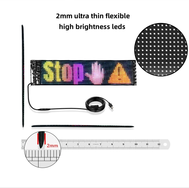 LED Car Sign Board - Flexible, Waterproof, and Programmable