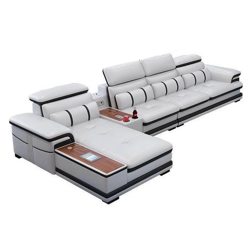 Modern Luxury USB Reclining Sofa Set for Family Living Room ...