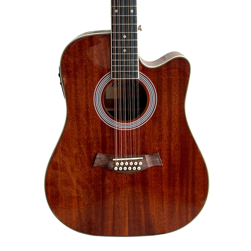 Stocked Promotional Cheap Gloss Aiersi Cutaway All Mahogany12 String ...
