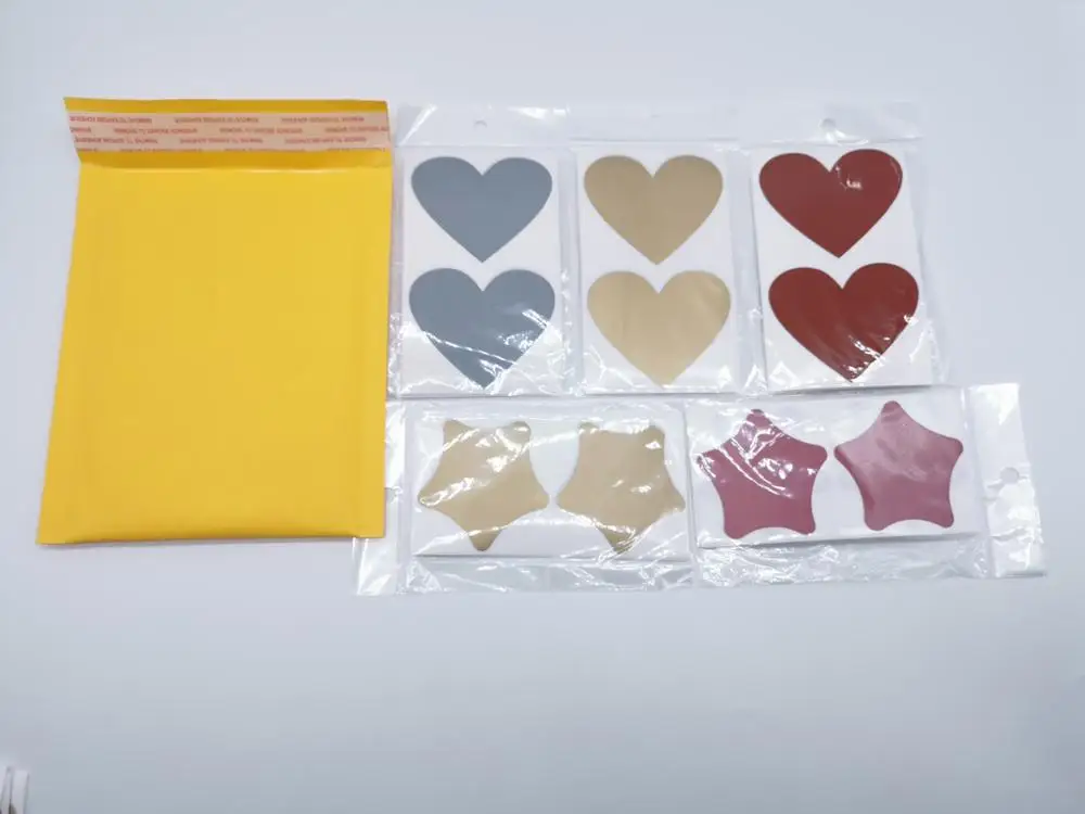 Scratch Off Sticker Sweat-heart Size:60mm*70mm Colour: Gold,Red,Gray ...