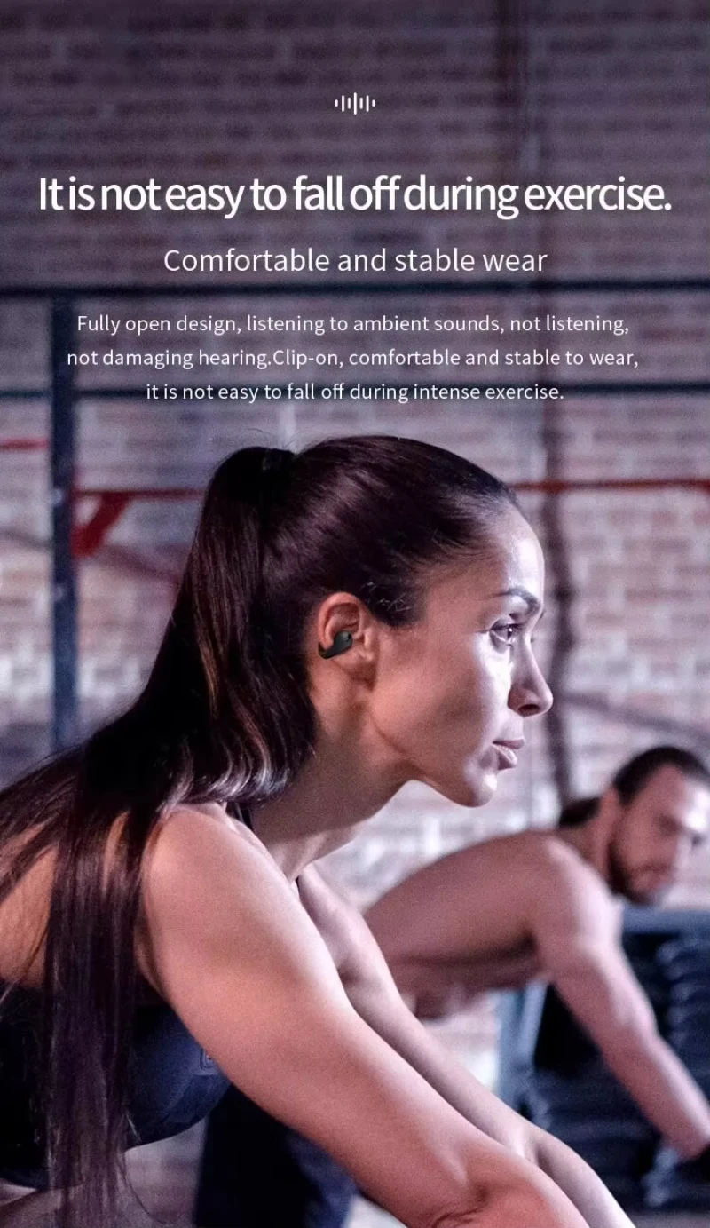 Bone Conduction Open Ear Wireless Sport Headphones with Noise Cancelling