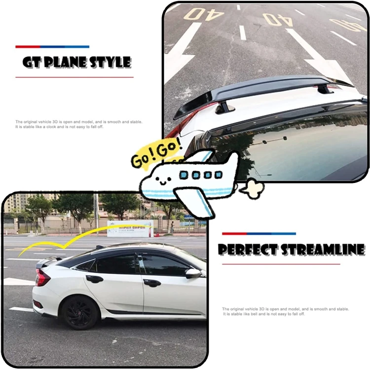 Universal Carbon Fiber Texture Car Rear Spoiler Trunk Rear Roof Lip ...