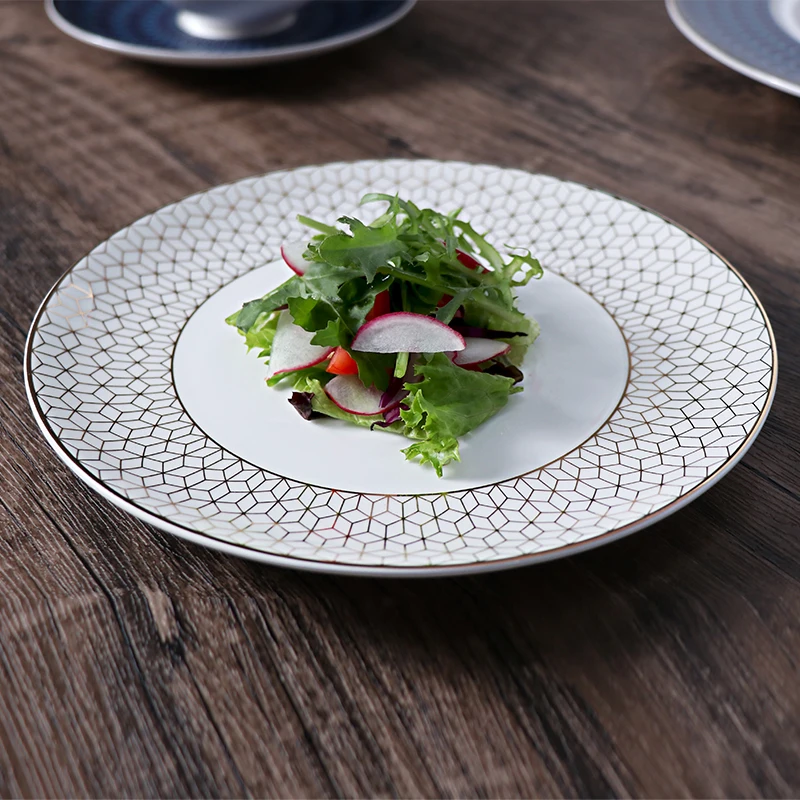 Luxury Dinnerware - Gold Rim Bone China Plates for Hotels