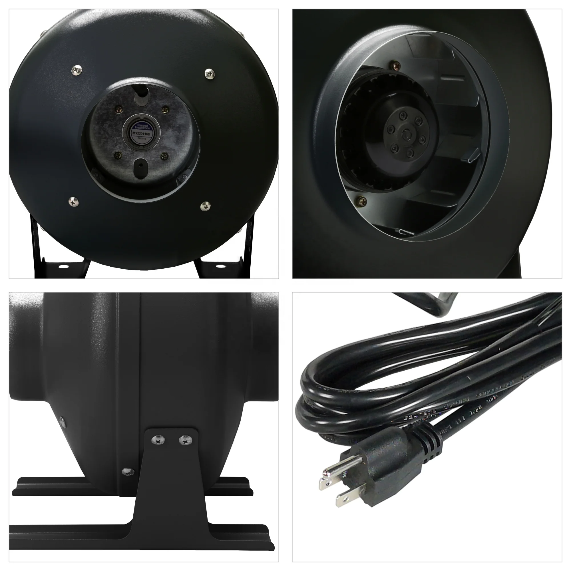 4'' Inline Duct Fan High Cfm Hydroponic Air Blower Heat Air ...