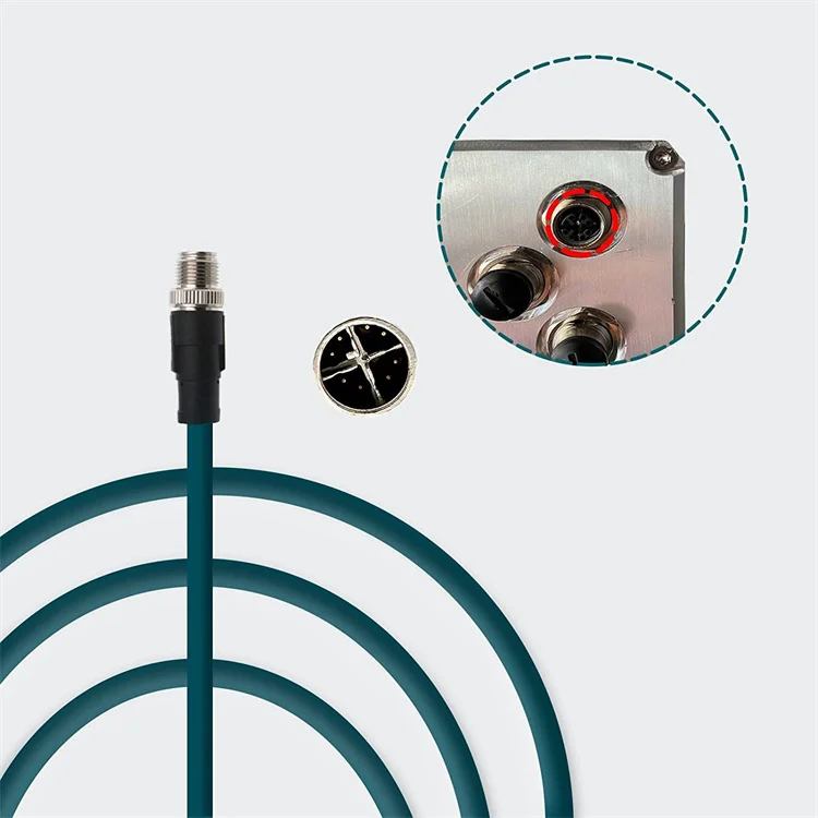 M12 X Code Male Connector To Rj45 Network Cable Ip67 Waterproof Cable ...
