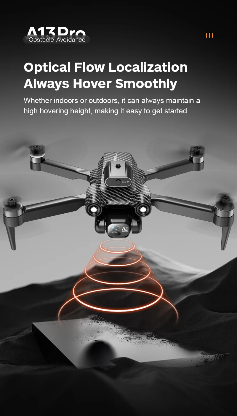 2023 A13 Mini Drone - 4K Dual Camera, Foldable, Brushless Motors