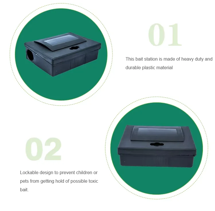 MAX-A Tamper-Resistant UV Stable Plastic Black Mouse Bait Box Mice ...