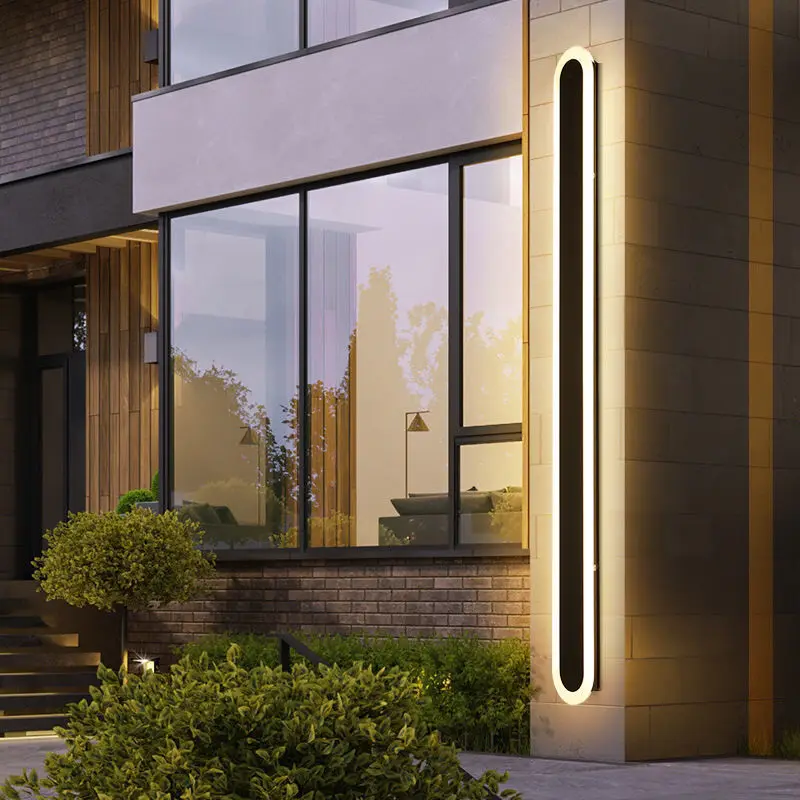 Modern Design Long Strip Shape Black White Waterproof Outdoor Ip65 Wall ...