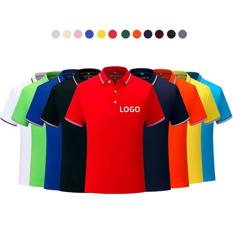 Customized Logo Men's Polo Shirt Polyester Cotton Plain Weave Men's ...