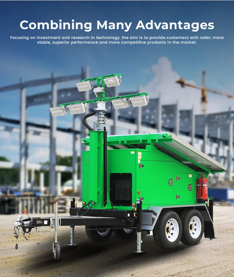 Most Popular Solar Tower Light Mobile Multi Function Solar Security ...