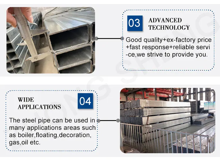 Ms Rectangular Hollow Gi Pipe Galvanized Steel Tube Gi square Tubing Bs ...