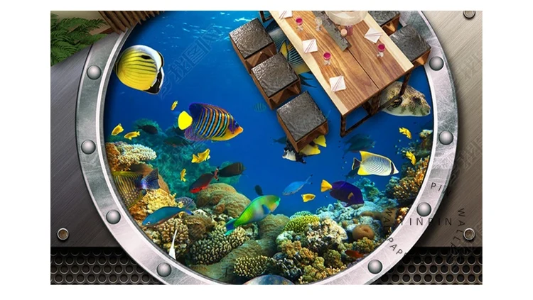 Underwater Porthole 3d Epoxy Floor Wallpaper Murals Home Decoration ...