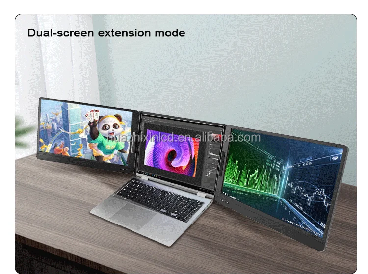 14 Inch Portable Triple Monitor Tri-screen Multi Function LCD HDR ...