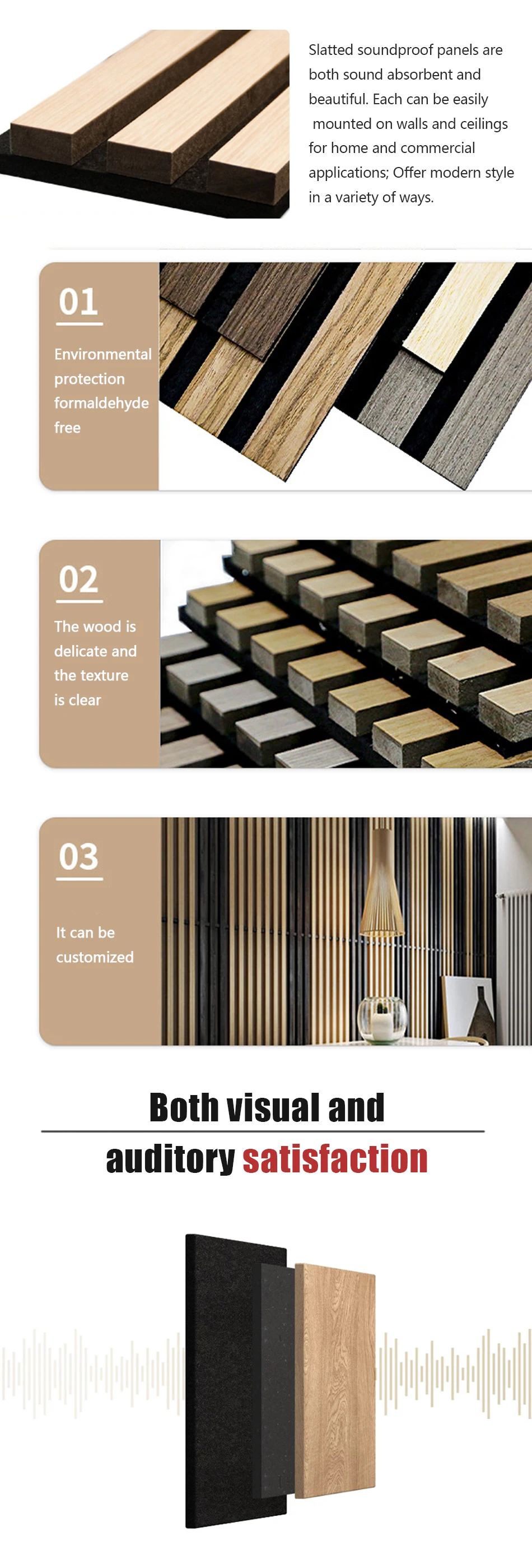 Grooved Slat Wooden Timber Mdf Core Sound-absorbing Acoustic Wall Panel ...
