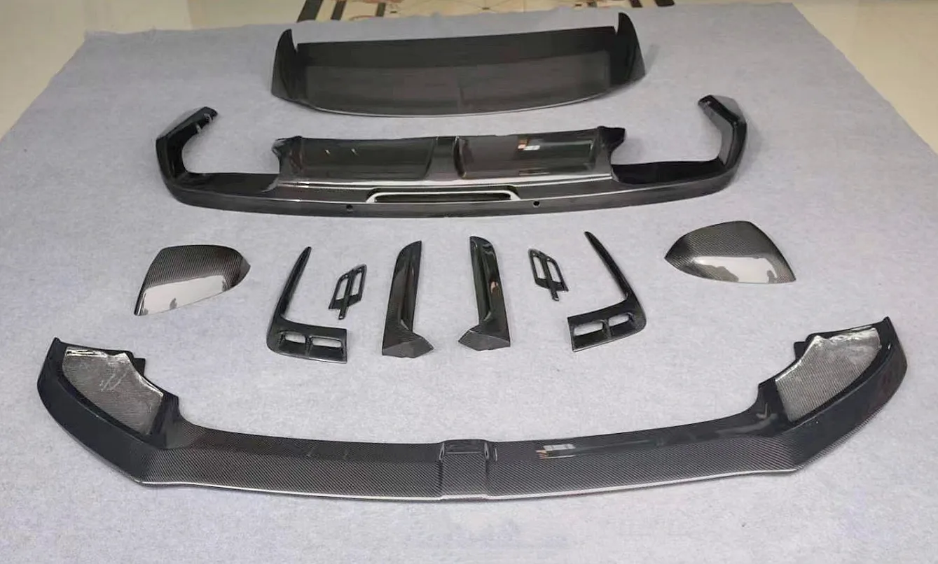 Bentley Bentayga Carbon Fiber Front Lip & Rear Spoiler Body Kit OEM