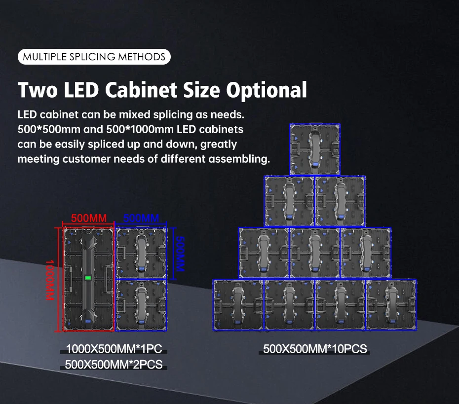 500x500mm Indoor Outdoor Giant Stage Background Led Video Wall P2.6 P2 ...