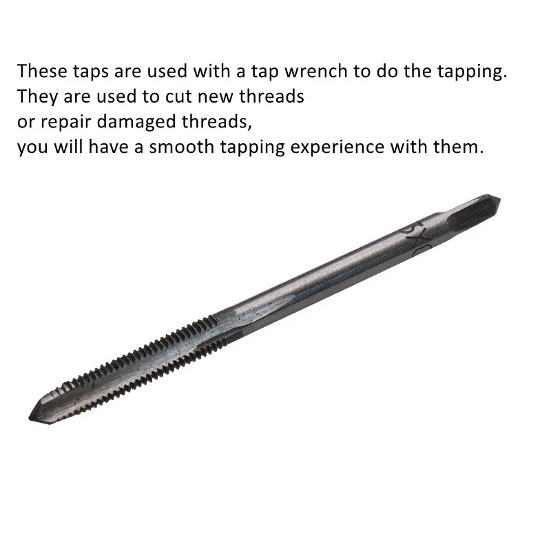 7pc M3-m12 Metric Screw Taps Bearing Steel Square Shank Straight Groove ...