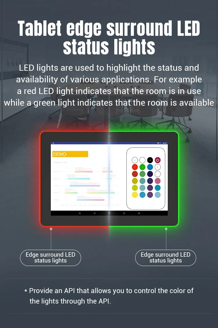 Meeting Room Scheduler RGB LED Touch Display 10.1 Inch Smart Home Panel ...