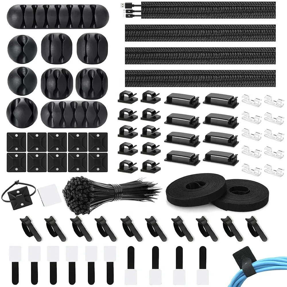 173 Pcs Cable Management Organizer Kit Cord Management Organizer Kit ...