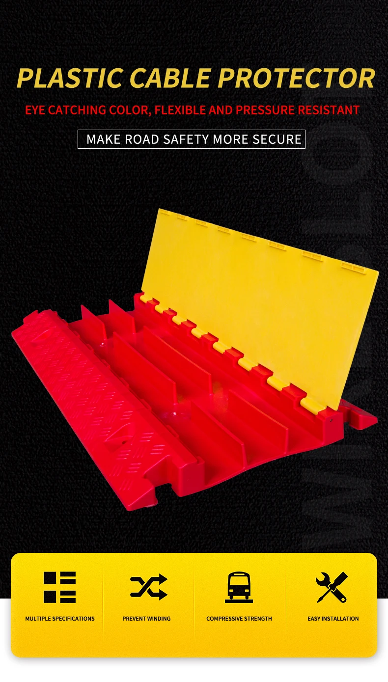 Heavy Duty Plastic Cable Protector for 2 Cables With Plastic Cover 2 ...