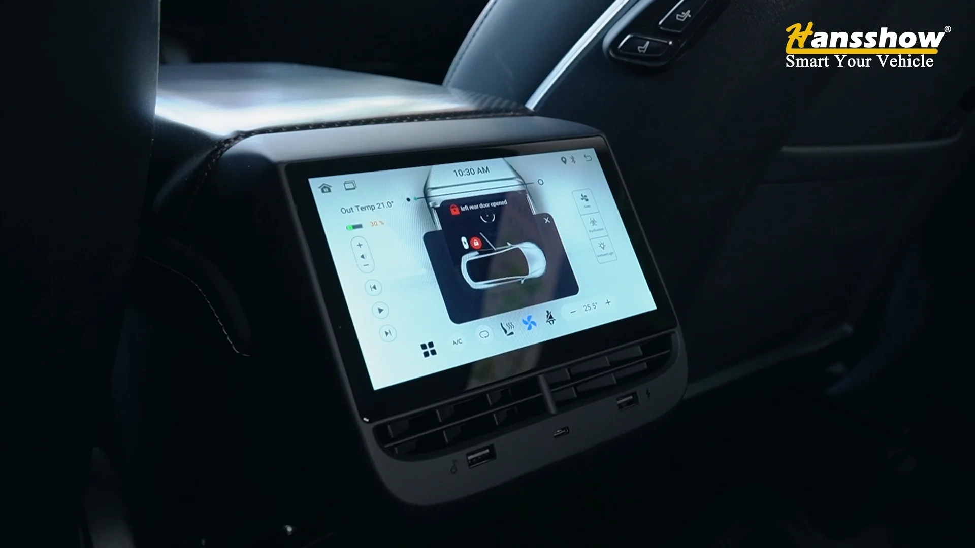 Hansshow Model 3/y Rear Seat Entertainment Ac Climate Control Touch ...