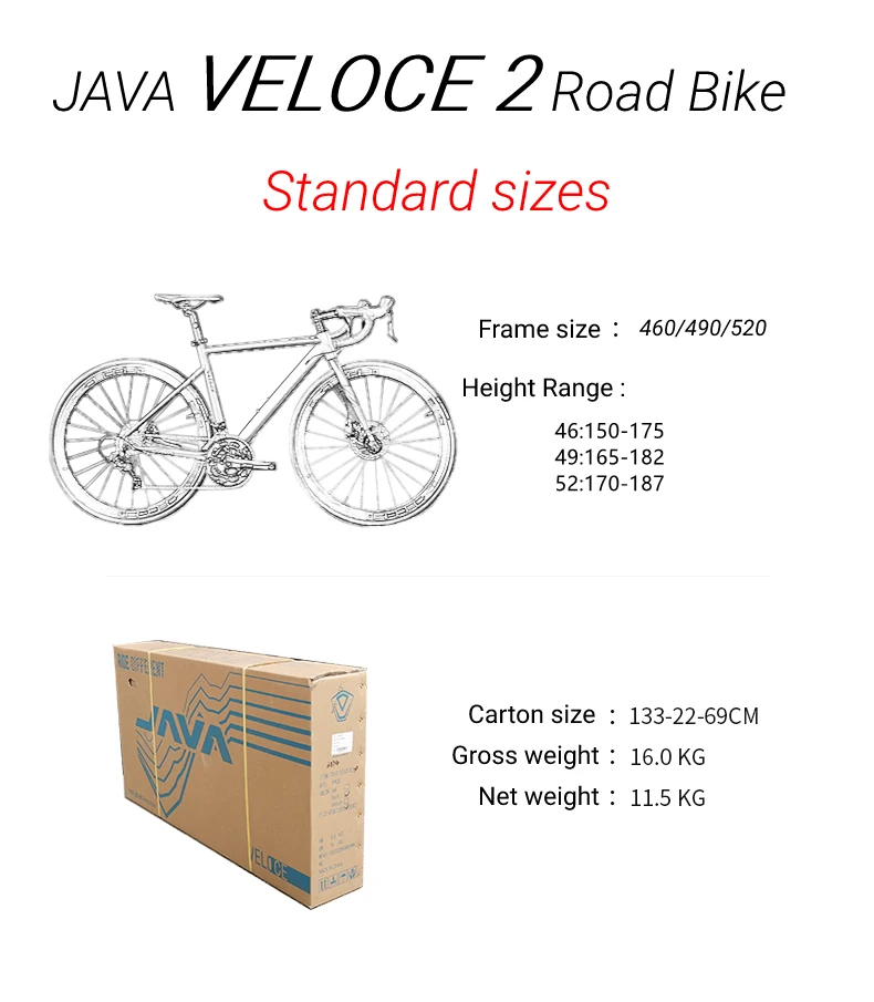 Aluminum 18 Speed Road Bike with Disc Brake & 700c Wheels