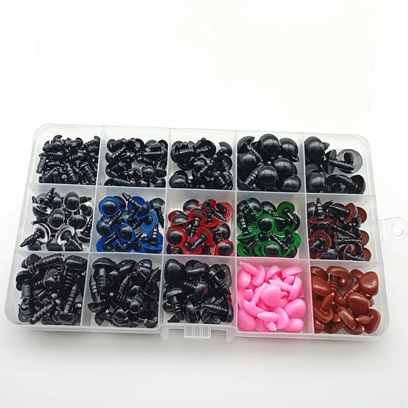 248 Pieces Plastic Craft Safety Eyes and Nose Box Set Kit for Crochet ...