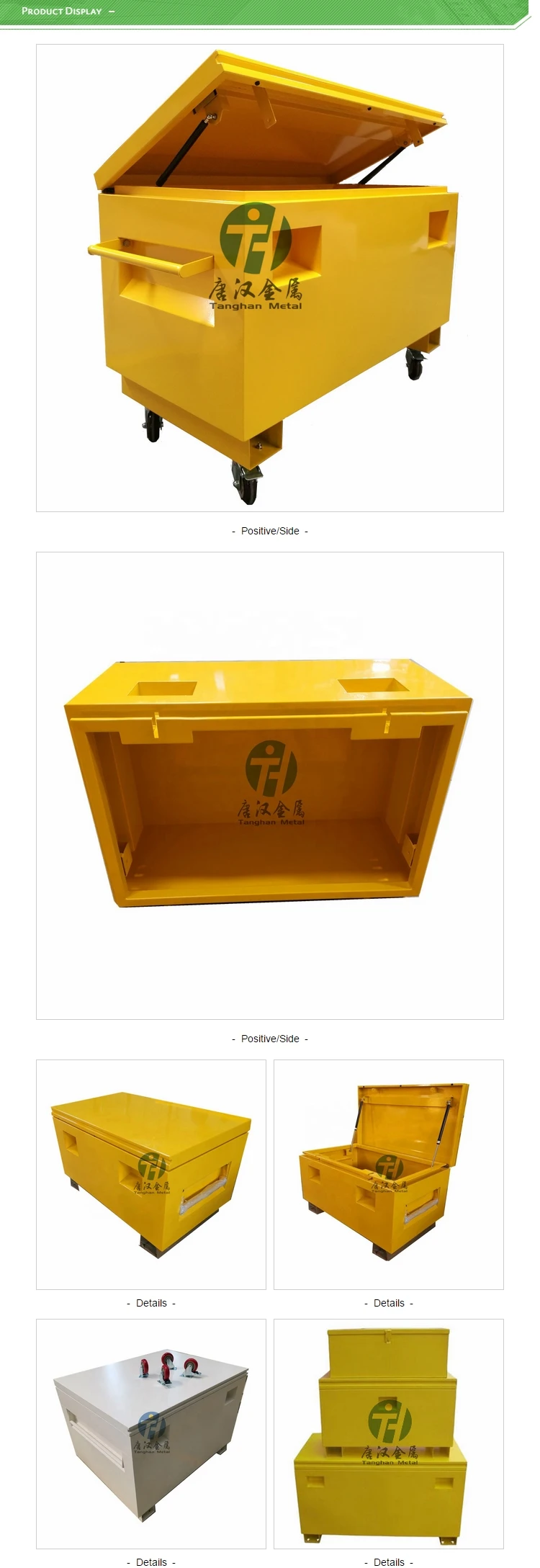 Safe Yellow Steel Tool Box with Wheels - Heavy Duty Job Site