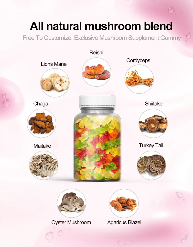 Complex Gummies With Medicinal Mushrooms Extract Oem Vegan Gummy Immune Supplement Gummy - Buy ...