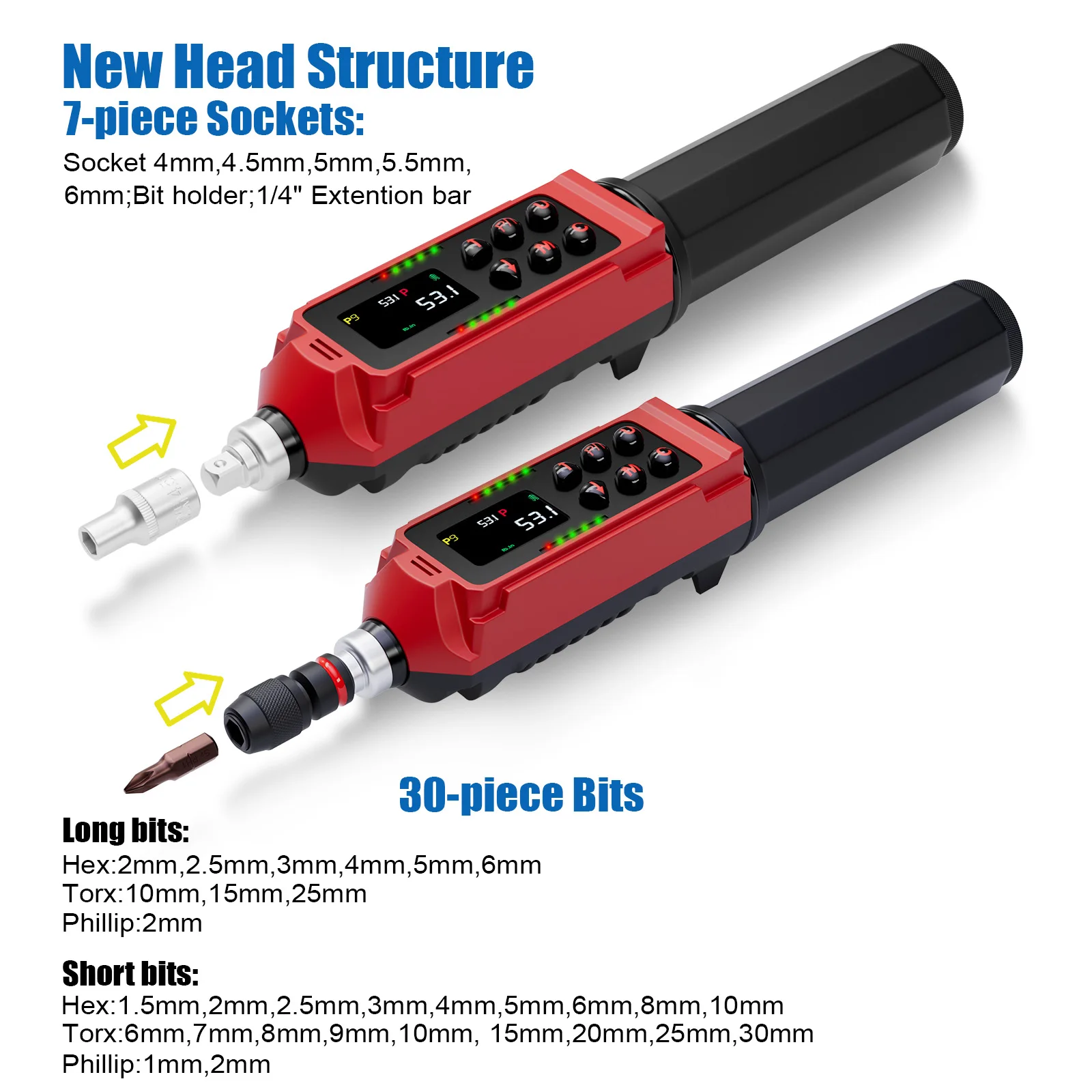 Adjustable Digital Torque Screwdriver 0.09-6 Nm Digital Torque ...