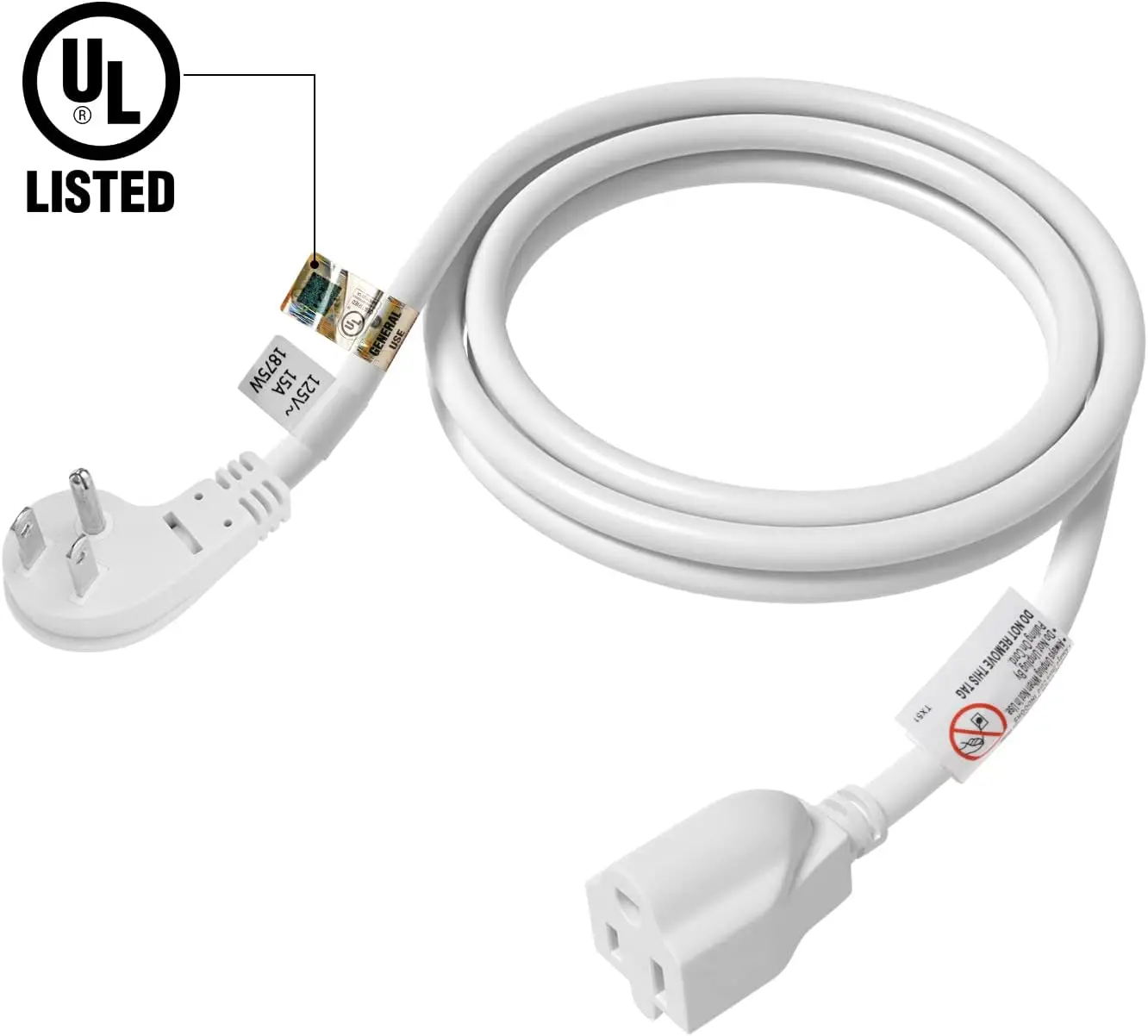 15A 125V 3 Prong AC Power Wall Cord US Plug Wire Cable for Power Supply ...