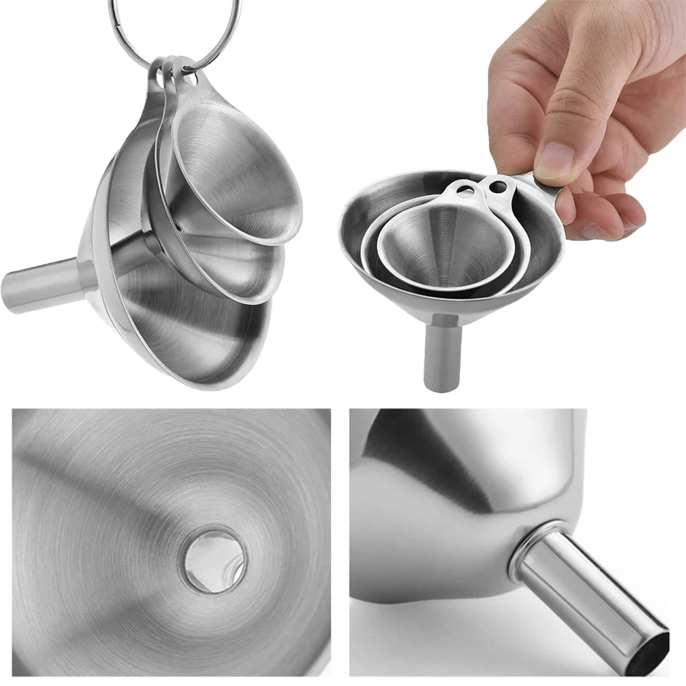 Steel Funnel Three-piece Mini-funnel Oil Leakage and Wine Leakage ...