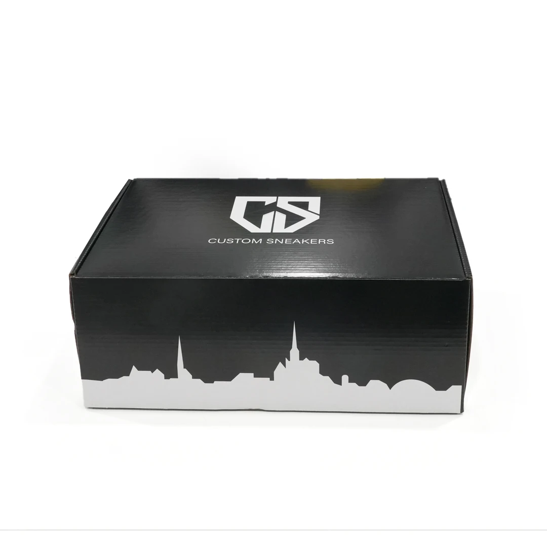 Luxury Customized Logo Printing Shoe Storage Boxes Large Size Black ...