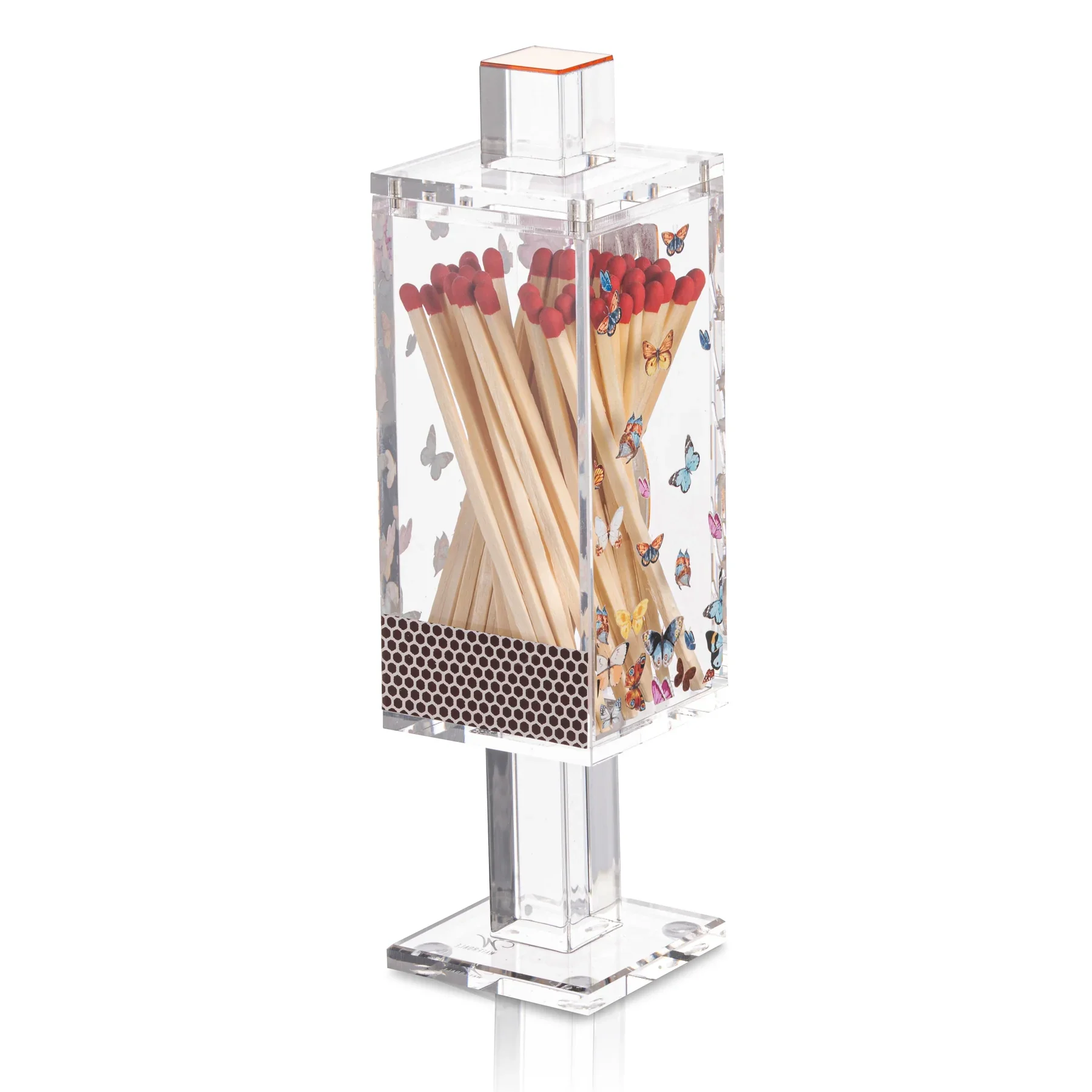 Clear Acrylic Match Box With Flint Sticker Custom Acrylic Lucite Match ...
