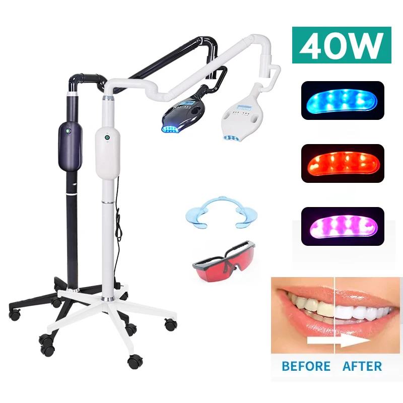 40W Dental Bleaching Laser LED Blue Lamp Multi-Purpose Teeth Whitening ...
