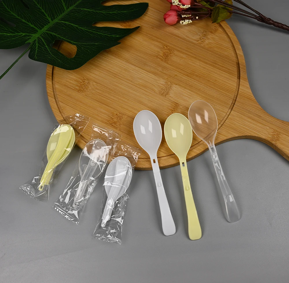 Eco-friendly Ice Cream Foldable Spoon Disposable Folding Plastic Spoon ...