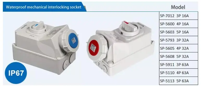 Ip67 European Standard Waterproof Mechanical Interlocking Socket Sp7278 ...