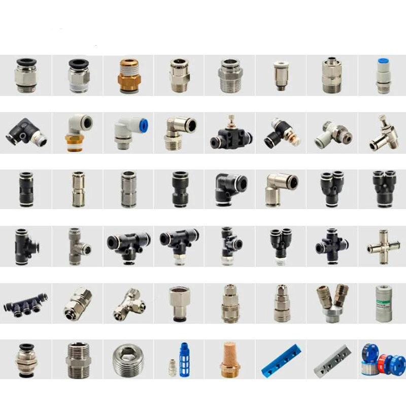 Elbow Straight Male Brass Plastic Push In Fitting Pneumatic Air Fitting ...